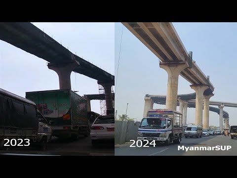 Yangon city drive 2024 Dala bridge construction progress 2023 2024 ...