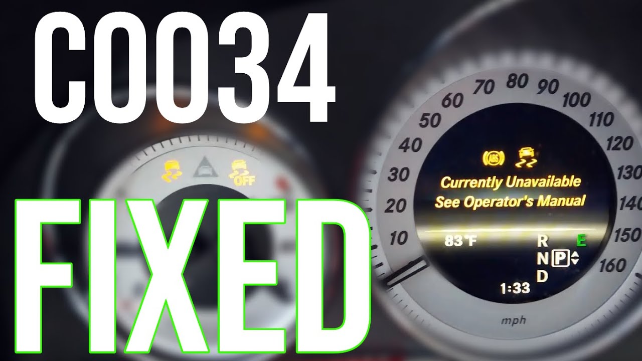 C0034 Code Mercedes Benz GLK350 Abs Speed Sensor Repair replace YouTube