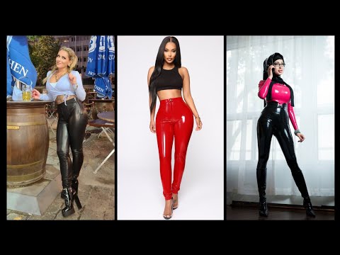 Incredible & glossy faux leather legging designs ideas 2022//skin tight leather pants#leather​