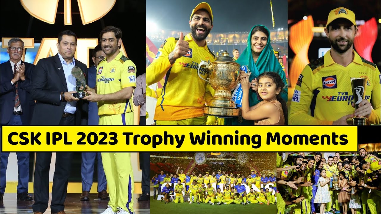 CSK IPL 2023 Trophy Winning Moments and celebration | CSK vs GT ...