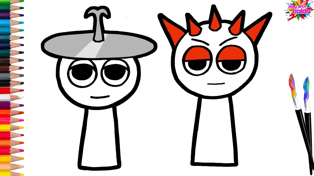 How to draw and color Clukr and Raddy From Sprunki | Easy tutorial ...