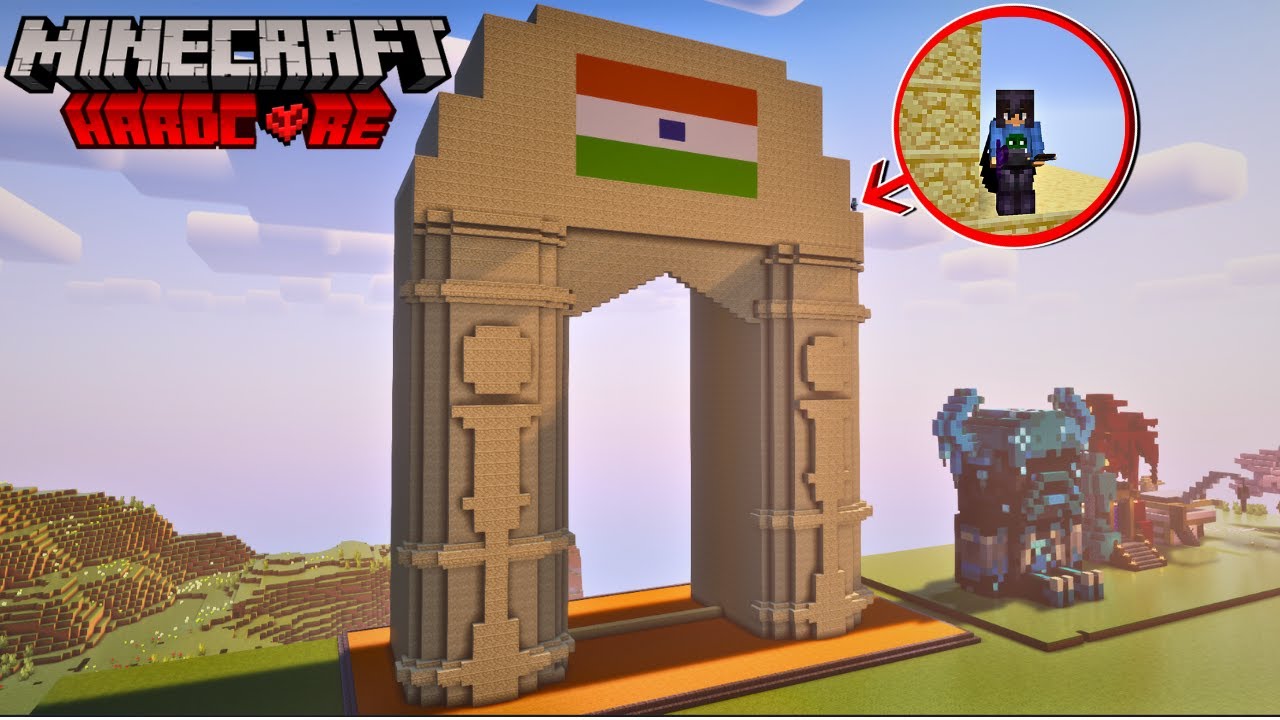 I Build India gate in Minecraft Hardcore - YouTube