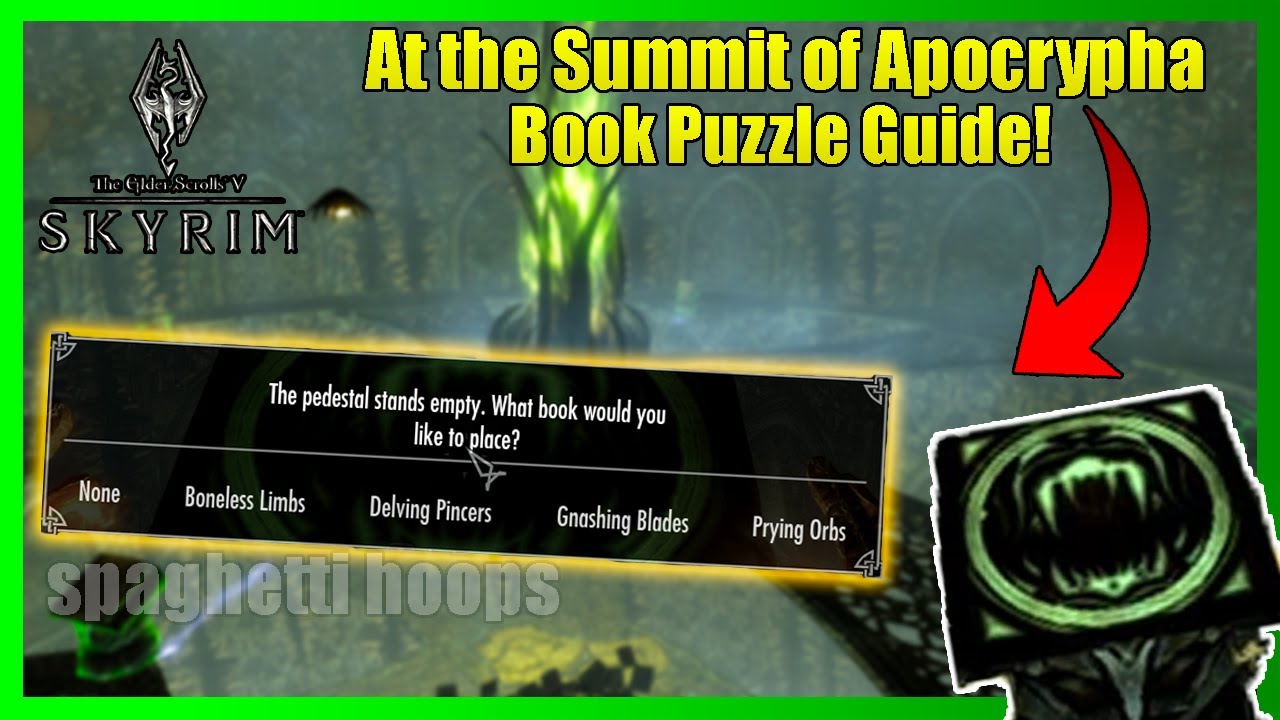 Skyrim - Book Puzzle Guide! (At the Summit of Apocrypha) - YouTube