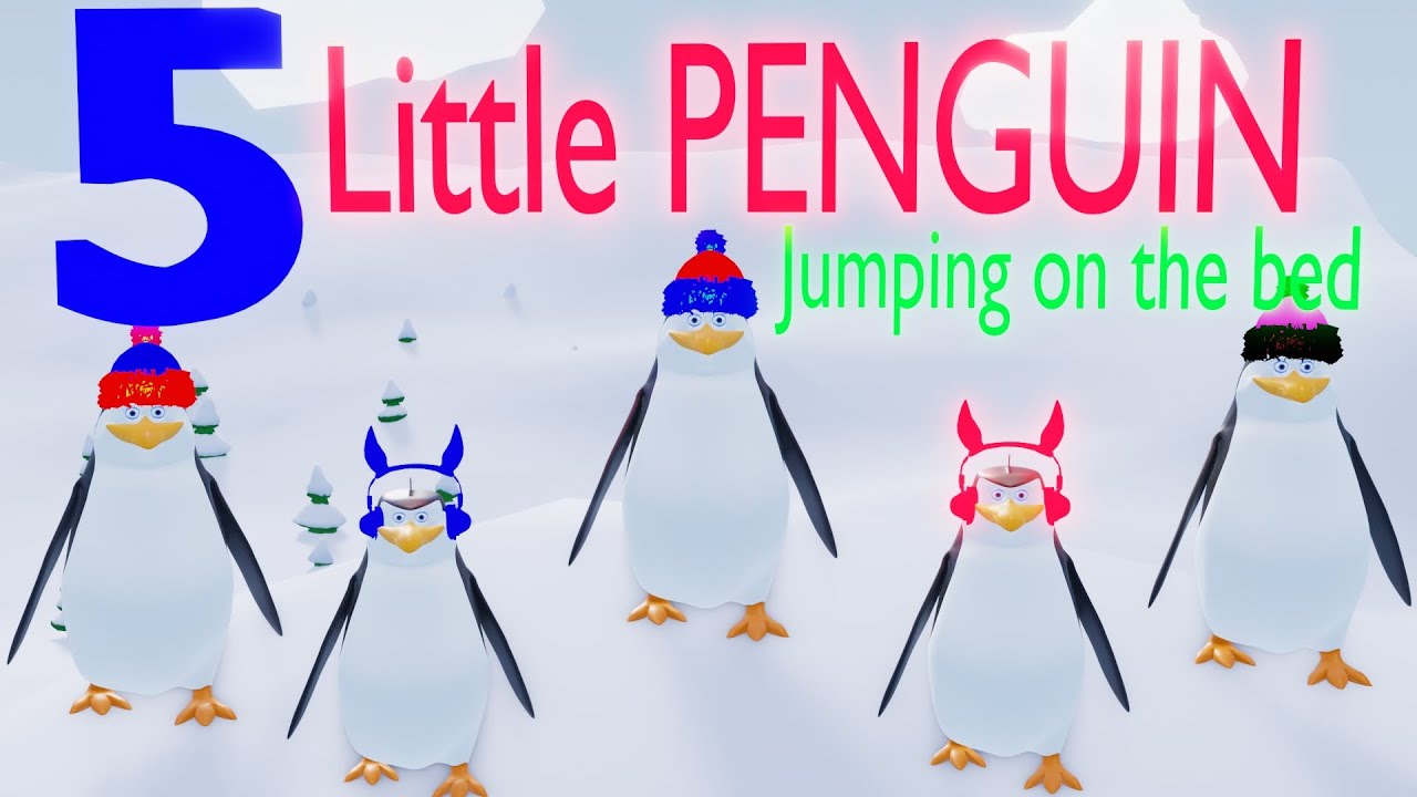 Five Little Penguins Jumping on the snow | Mottu kids tv Nursery Rhymes ...