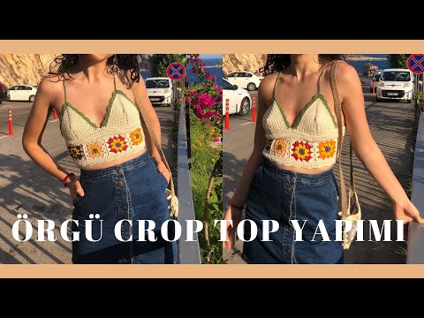 ÖRGÜ CROP TOP YAPIMI - Motifli Büstiyer Modelleri