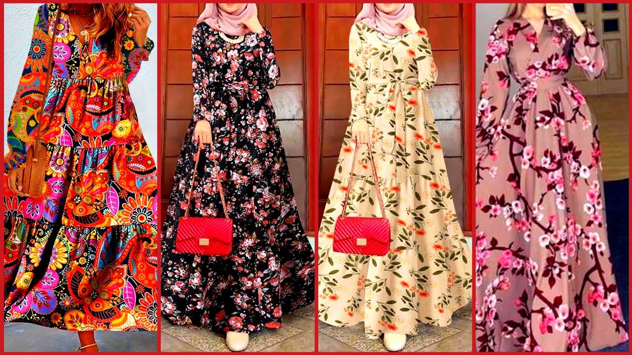 Latest and New Floral Printed Abaya Design Collection 2024 - YouTube
