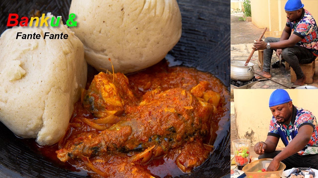 How Ghana's favorite food Banku with Fresh fish tomato sauce (Fante ...