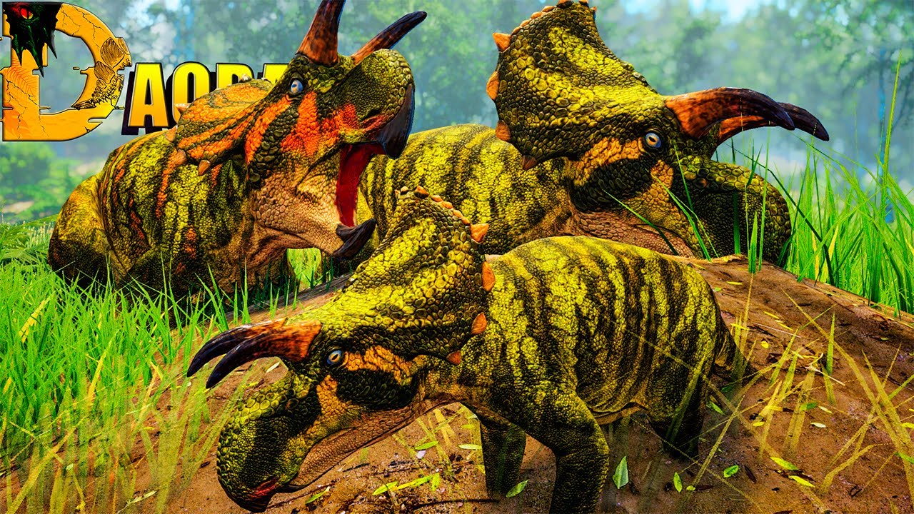 The Isle - Casal Avaceratops, Entre Gigantes! + Rex à Espreita CORRE ...