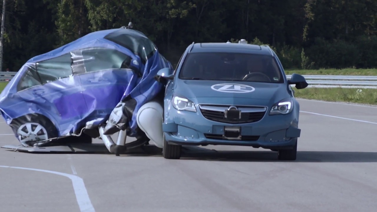 ZF External Side Airbag Test - YouTube