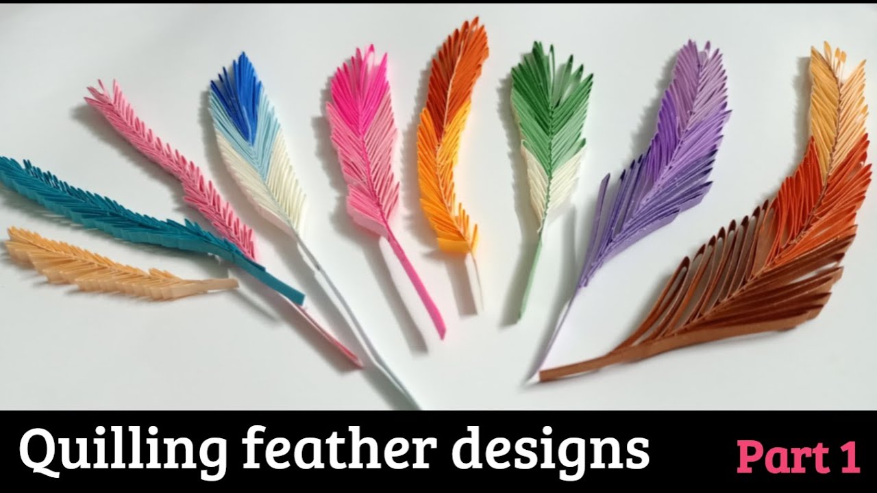 Video -32 Quilling feather tutorial Part-1 | How to make a quilling feather | Easy feather ...