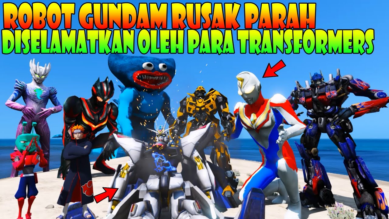ROBOT GUNDAM RUSAK PARA & DISELAMATKAN OLEH PARA ROBOT TRANSFORMERS ...