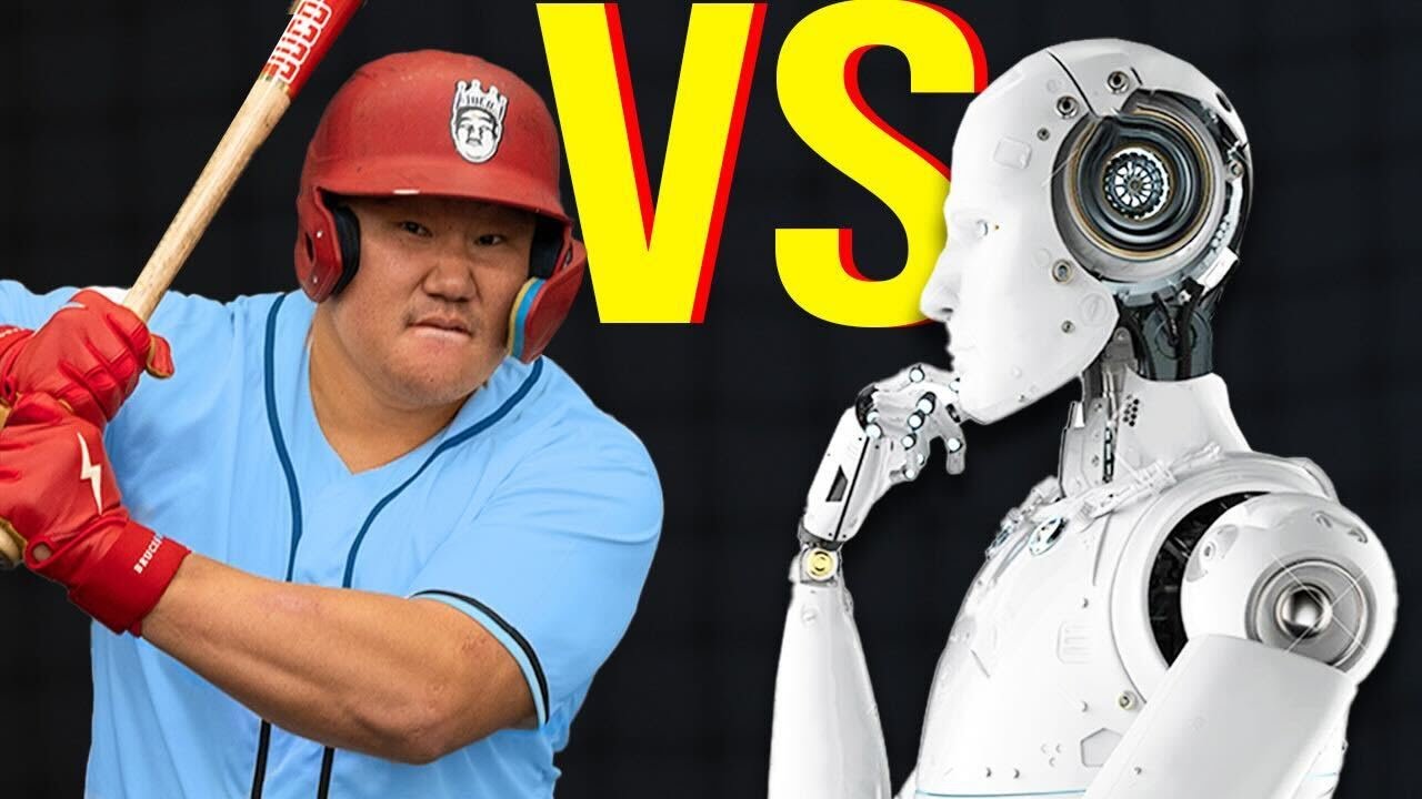 Machine Pitcher VS. Human Pitcher, Who Wins? - YouTube