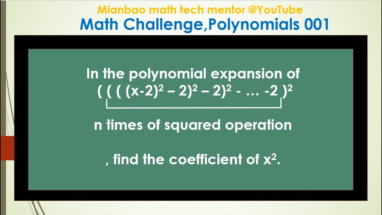 Math challenge made easy: polynomials 001 (Olympiad math) - YouTube