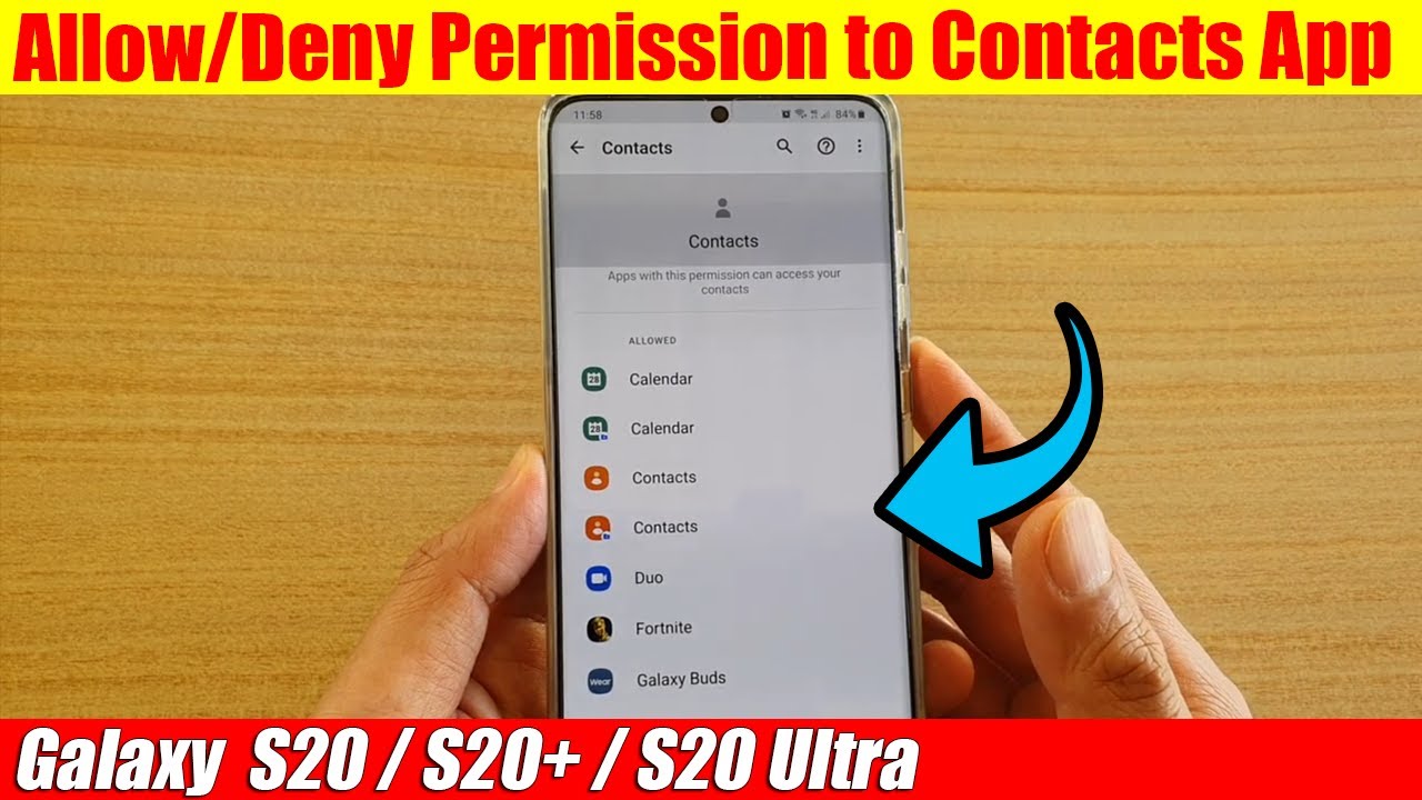 Galaxy S20/S20+: How to Allow/Deny Permission to Contacts App - YouTube