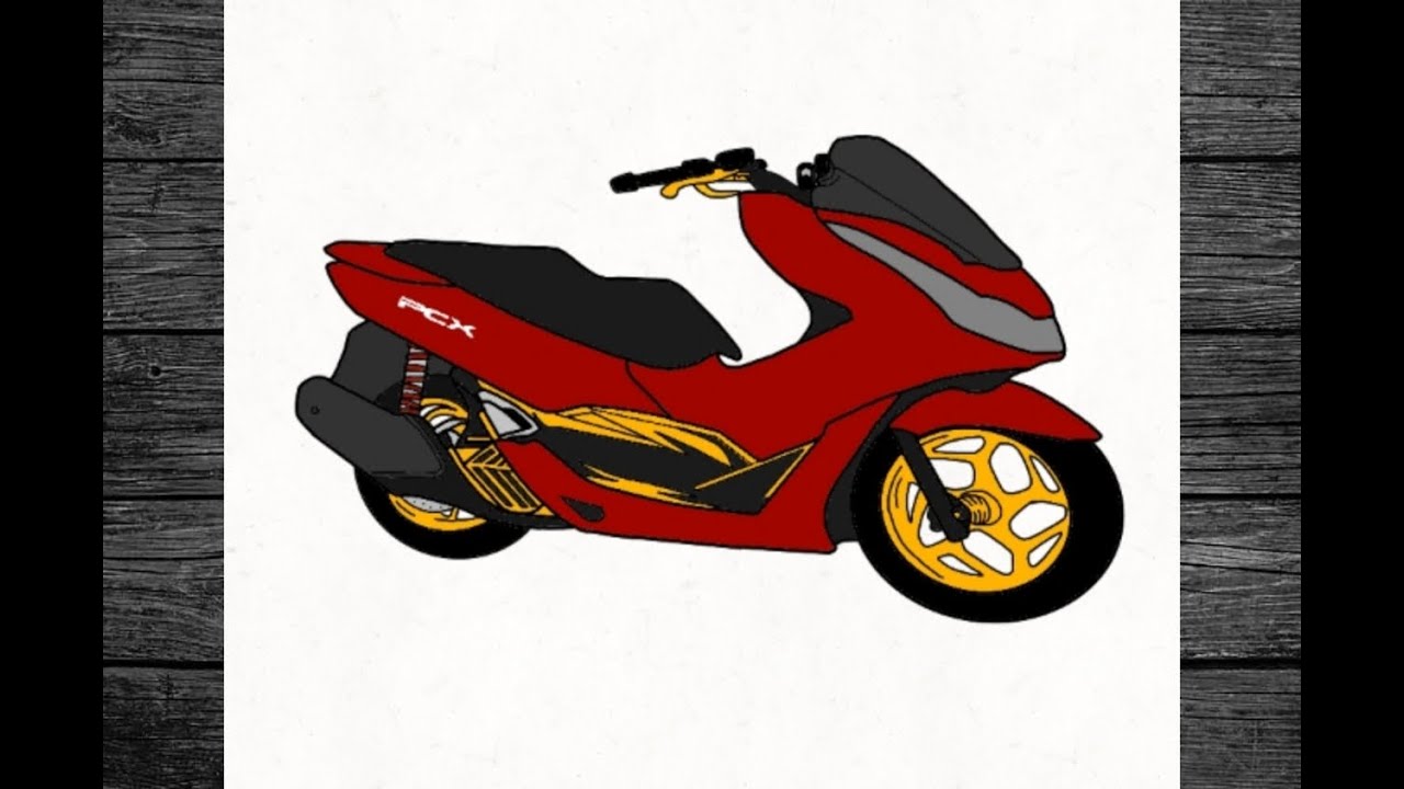 menggambar motor PCX mudah, |How to draw, step by step.| - YouTube