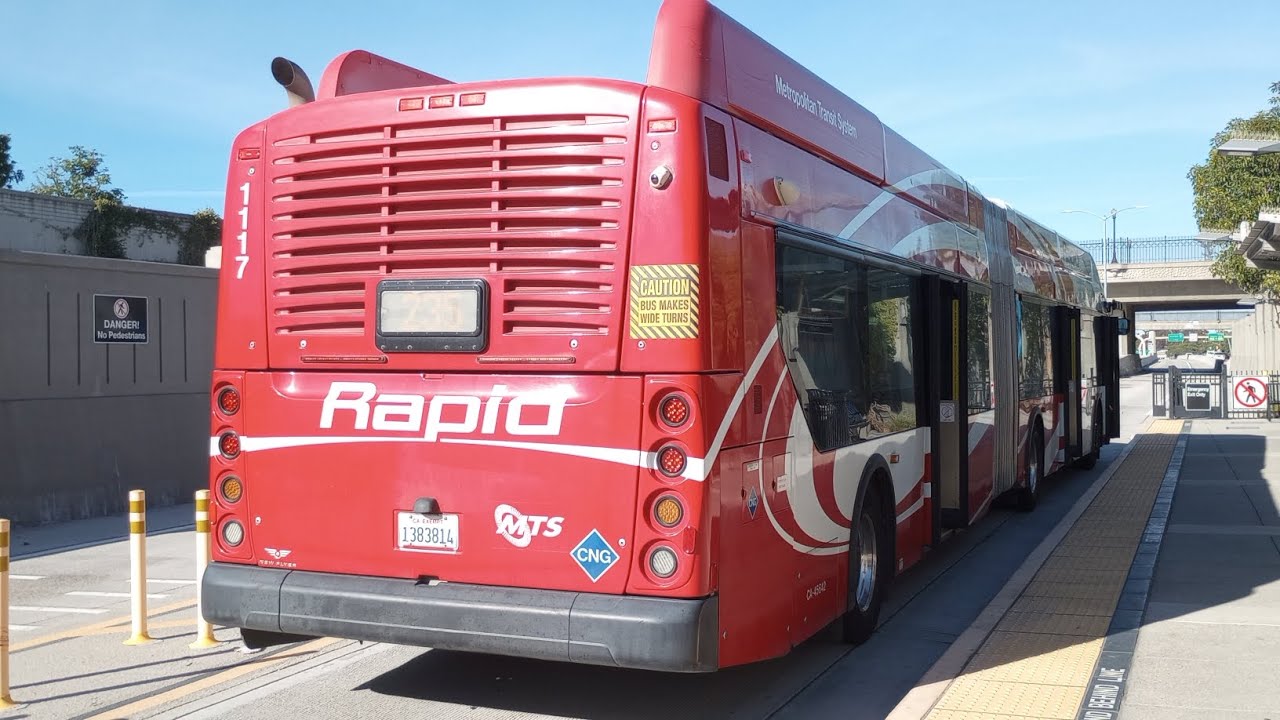 San Diego MTS New Flyer XN60 1117 - YouTube