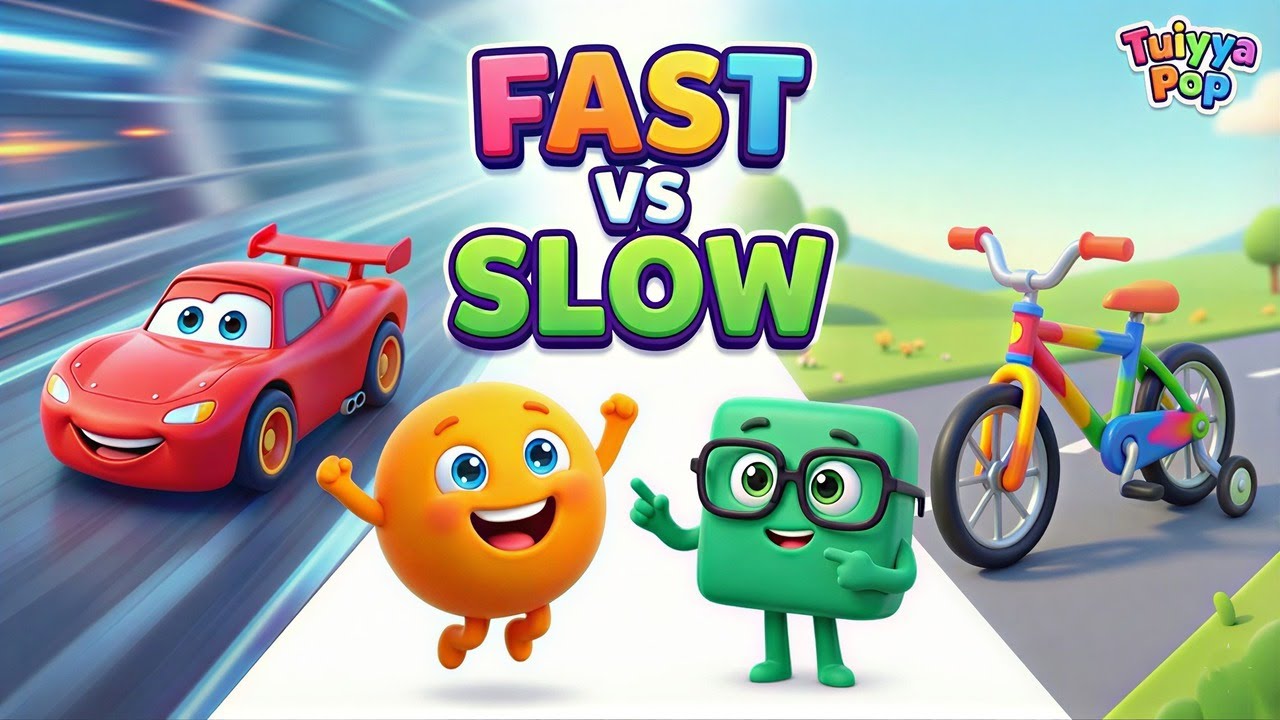 Fast vs Slow | Learn opposite for Kids | Fun Learning Video for Kids ...