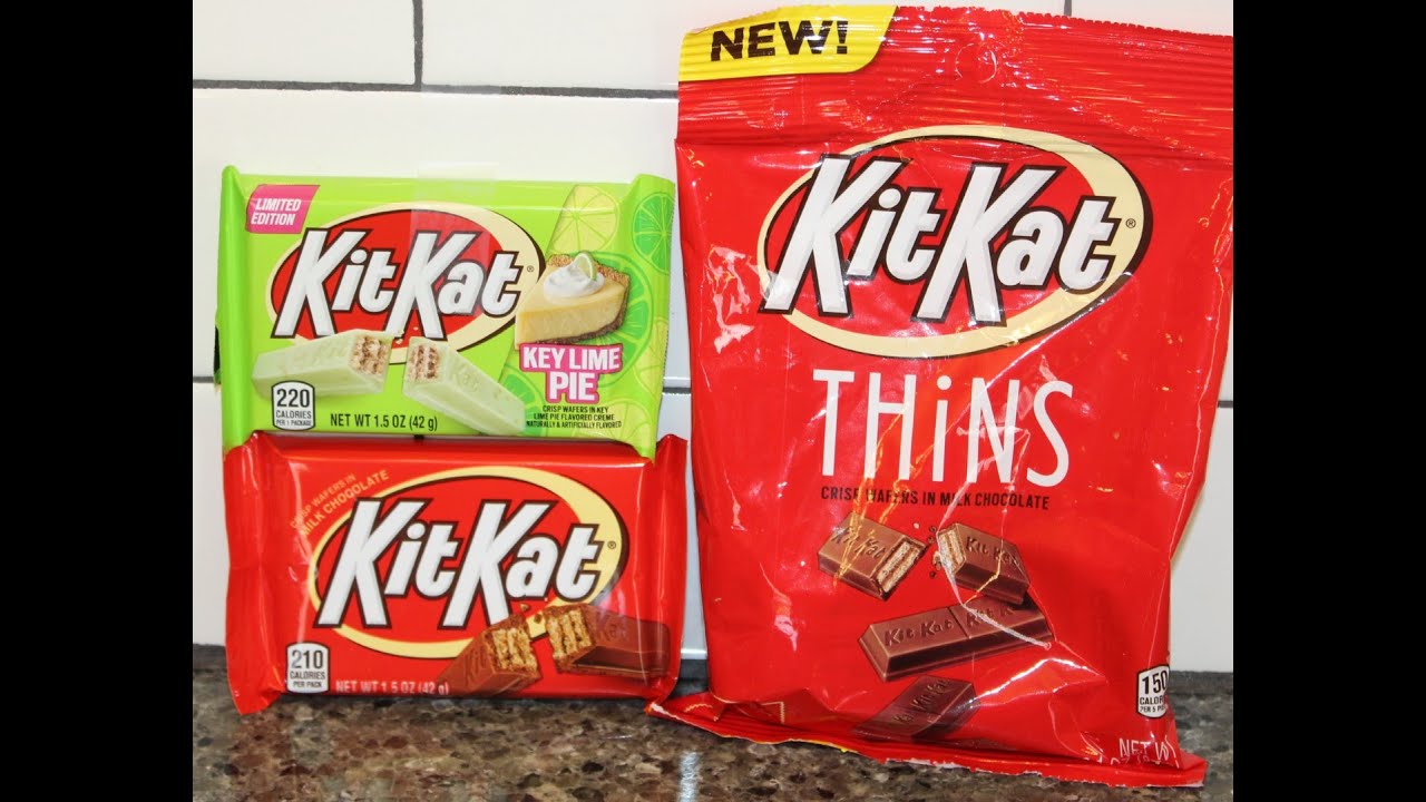 Kit Kat: Key Lime Pie & Original vs Thins Comparison & Review - YouTube