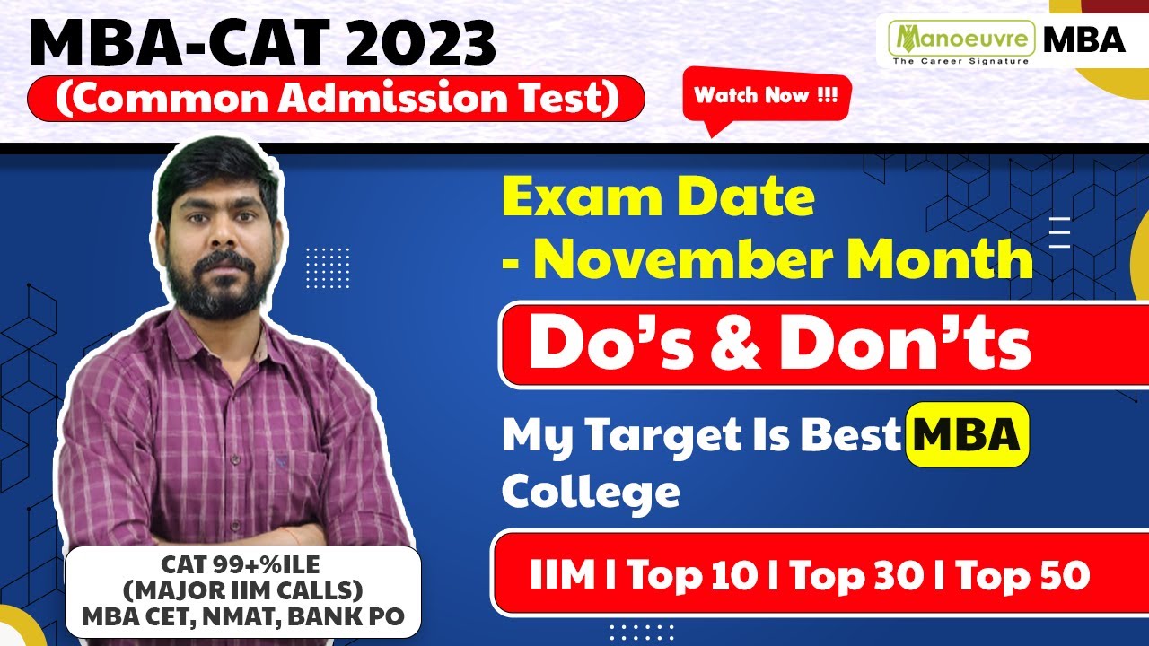 MBA CAT 2023 - Exam date - November Month | Do's & Don'ts | Target Best ...