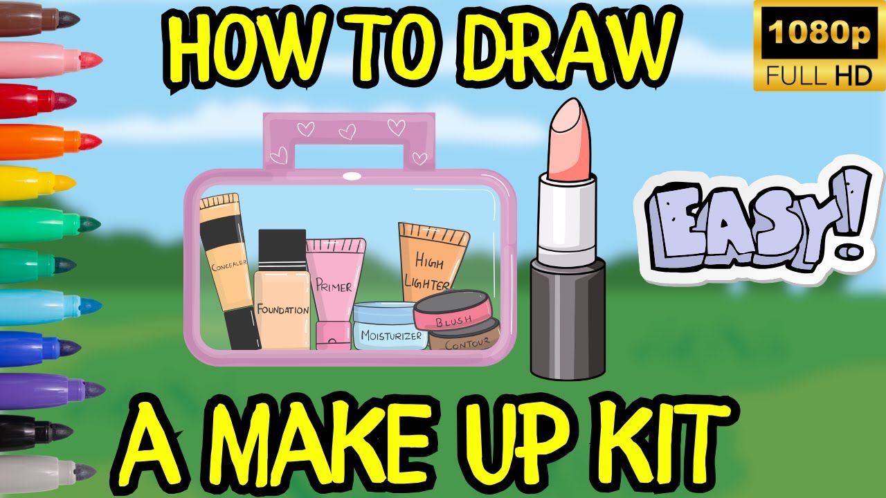 How to Draw a MAKEUP SET | Step by Step for Kids | MAKEUP Drawing | Fun ...