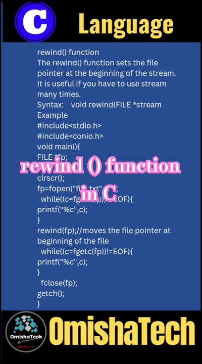 rewind() function in C Programming #coding#strings#filehandlinginc #stringinc#programming# ...