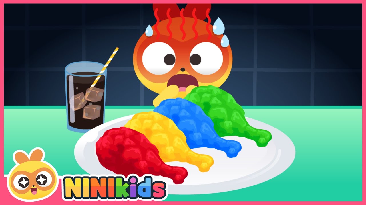 Fiesta de comer caramelos de pollo | Juego de colores | Comida de ...