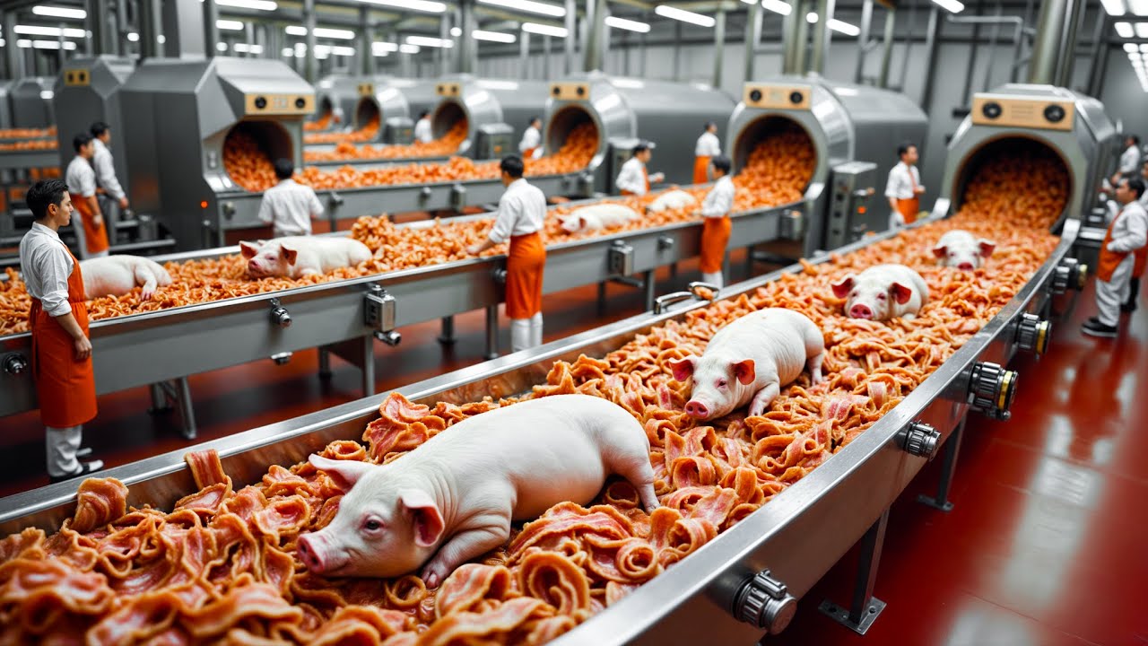 How Bacon Is Made – Massive Million Tons of Bacon Processing In Factory ...