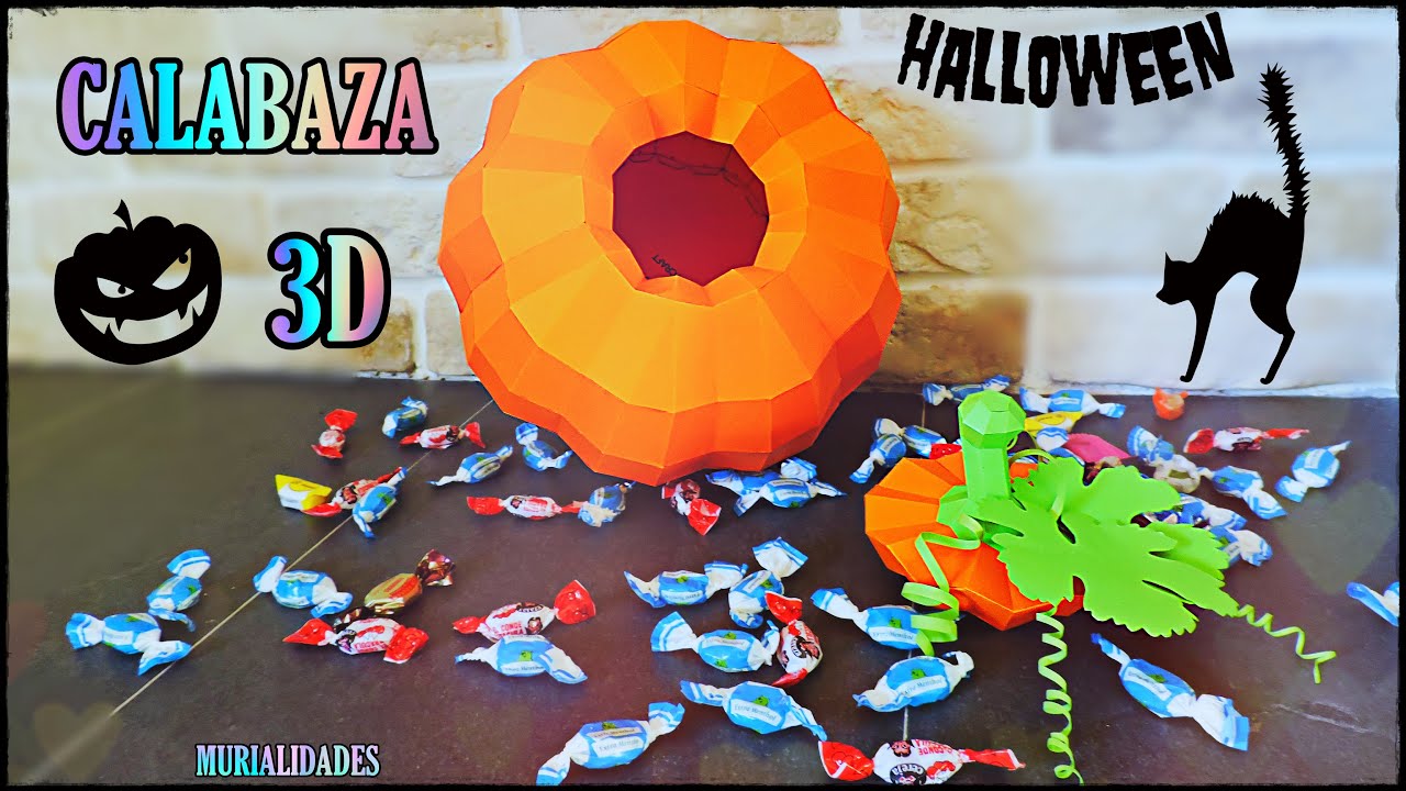 🎃 GRATIS - Cómo hacer una Calabaza de Cartulina - DIY Paper Craft ...