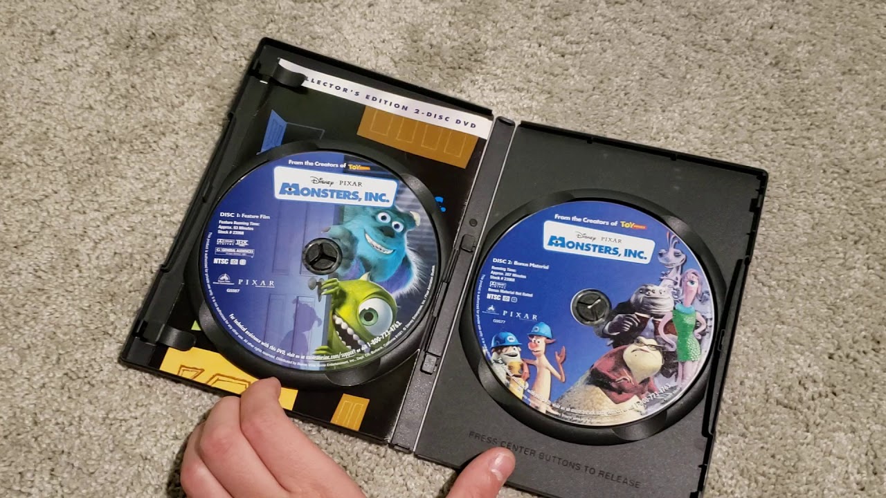 Monsters Inc 2002 DVD and Finding Nemo 2003 DVD Overview - YouTube