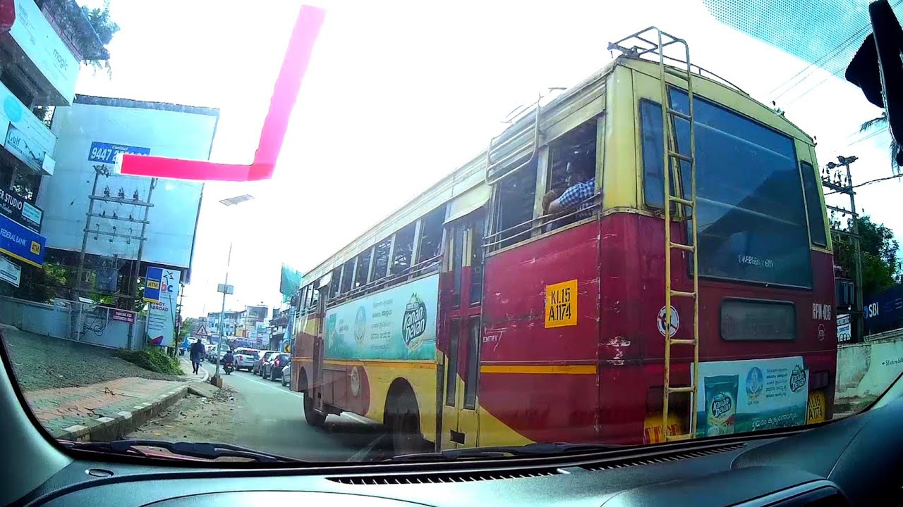 Chasing A KSRTC Bus in Kottayam Town | Aanavandi - YouTube