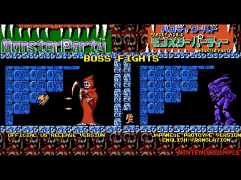 Monster Party (NES), Boss Battles: US release/Japanese prototype ...