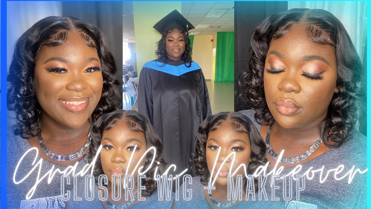 Graduation Picture MakeOver || Closure Wig Install For Beginners + Soft ...