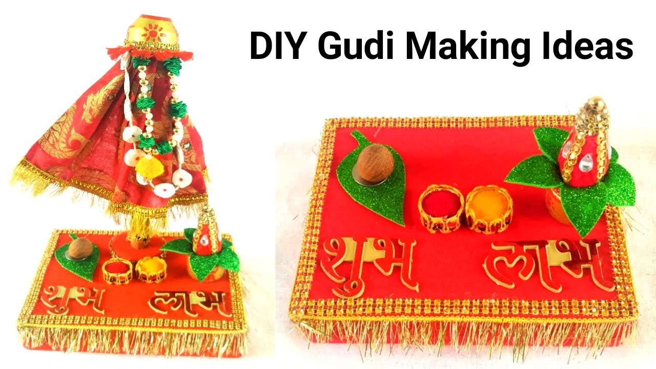 Gudi Making Ideas/Gudipadwa Celebration/DIY Small Gudi/Gudhi/Portable ...