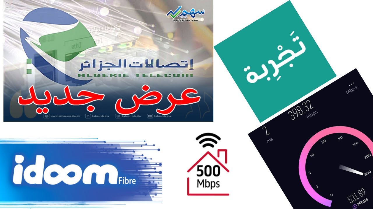 اتصالات الجزائر ترفع التدفق | تجربة العرض الجديد idoom fibre 500 mb ...