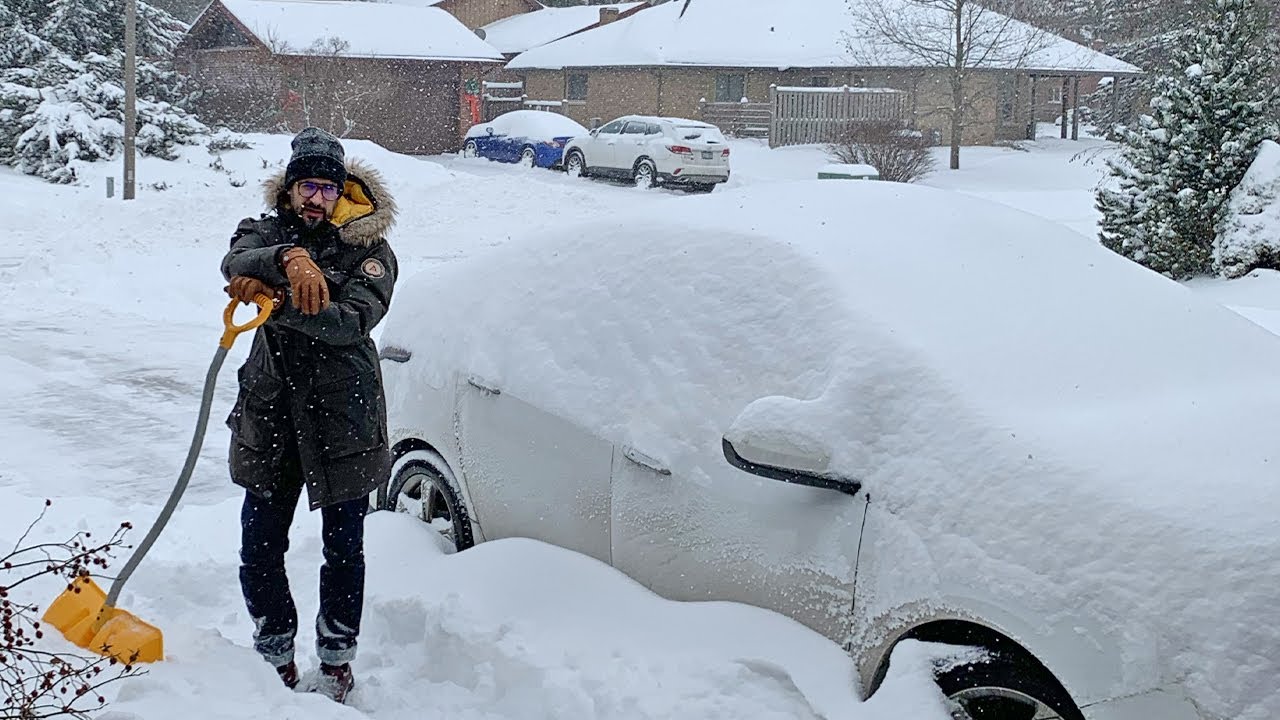Small Town in Canada After A Major Winter Storm Blizzard In Ontario ...