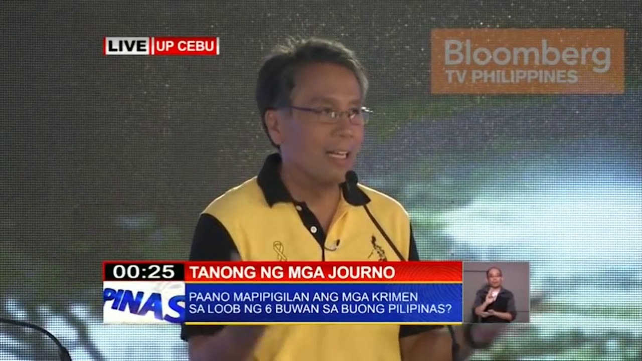 PILIPINAS DEBATE 2016 DUTERTE vs ROXAS - YouTube