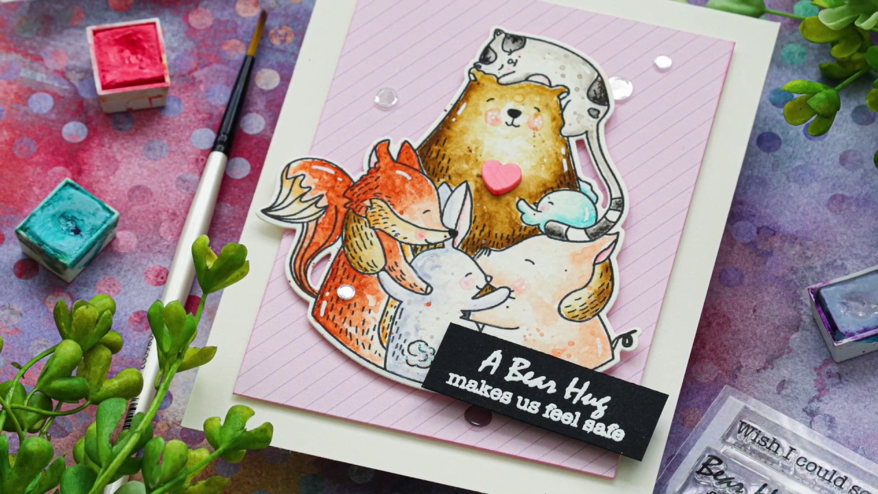 A Bear Hugs Card Featuring Waffle Flower Crafts! - YouTube