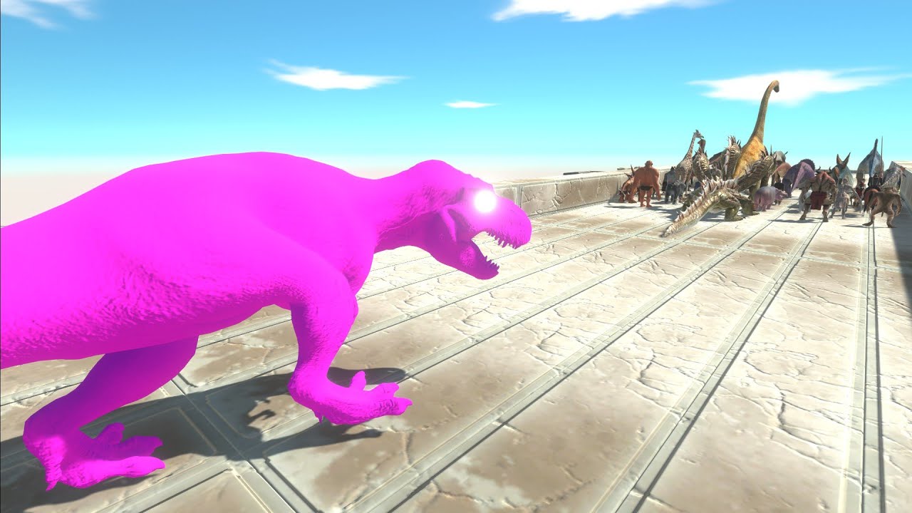 Escape from Pink Rexy T-Rex - Animal Revolt Battle Simulator - YouTube