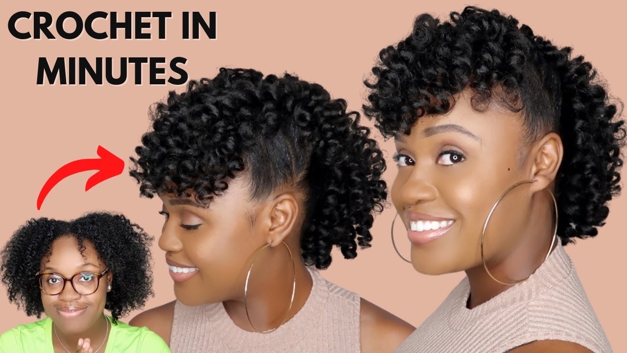 NO CORNROWS BRAIDLESS CROCHET NATURAL HAIRSTYLE IN MINUTES - EASY ...