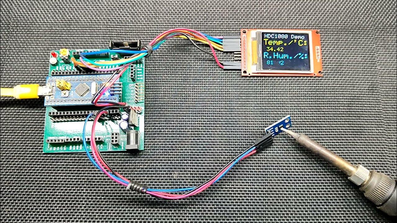 HDC1080 I2C Relative Humidity and Temperature Sensor Demo - YouTube