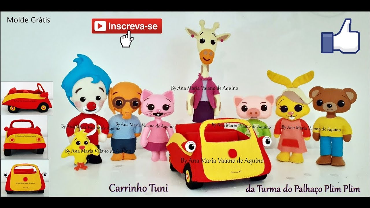 Carro Tuni da Turma do Palhaço Plim Plim em Feltro com Molde e Passo a ...