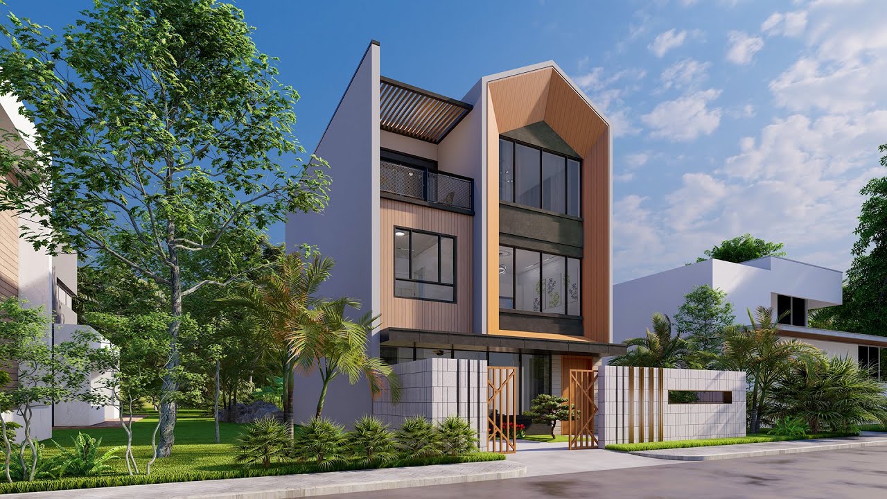 Comfortable 3 storey house design 舒适型三层自建住宅设计 - YouTube