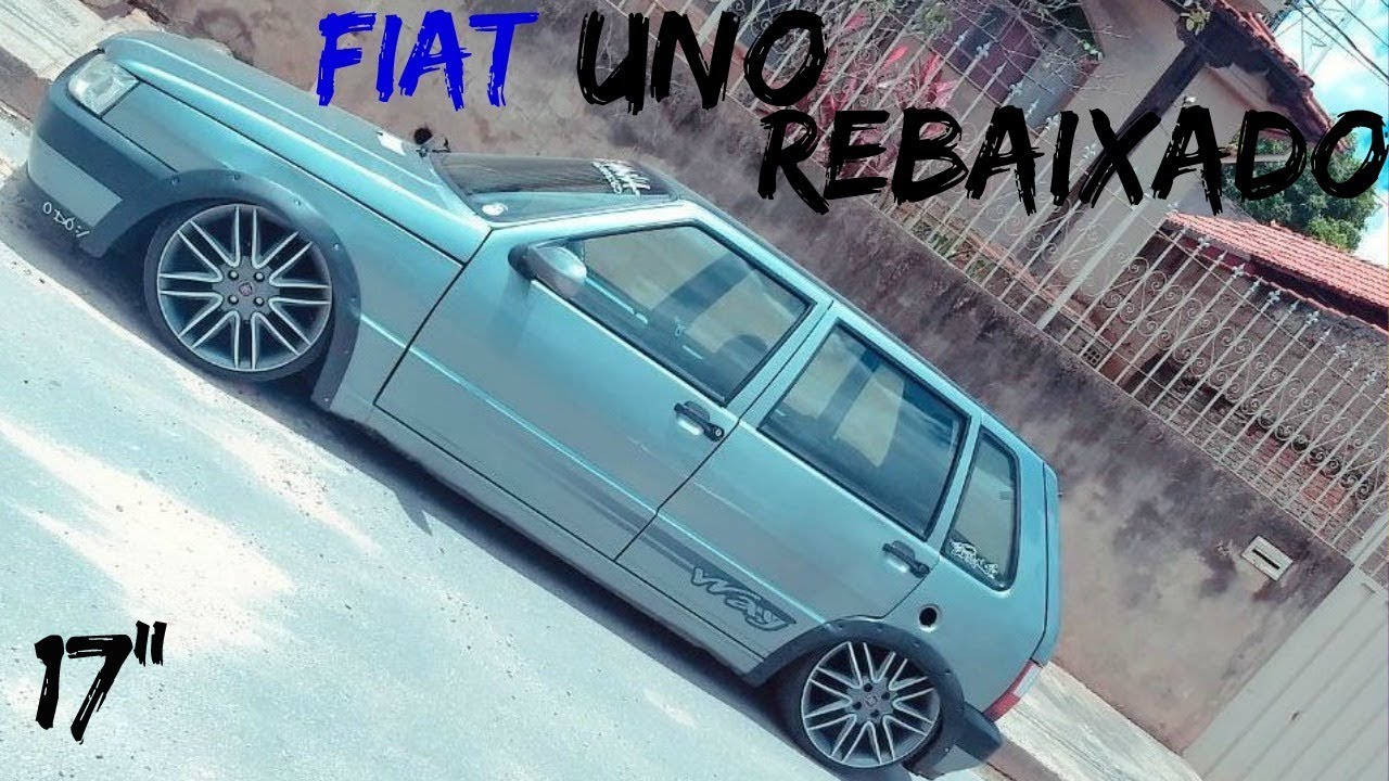 Fiat Uno Rebaixado Nas 17" Fixa - YouTube