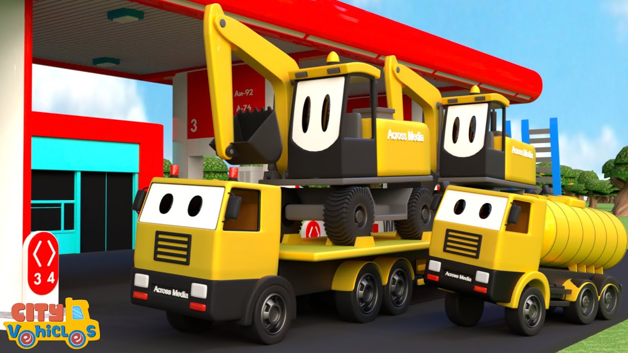 Construction Vehicles excavators, cement mixer, water & dump trucks ...