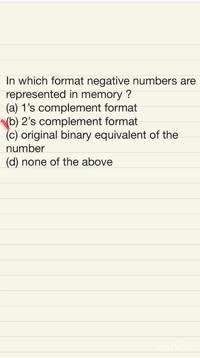 Negative number representation in computer memory - YouTube