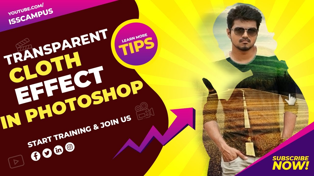 Transparent Cloth Effect in Photoshop - Easy Example - YouTube