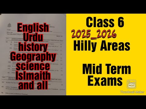 Class 6| Hilly area | Mid term exams 2025 |All subjects 