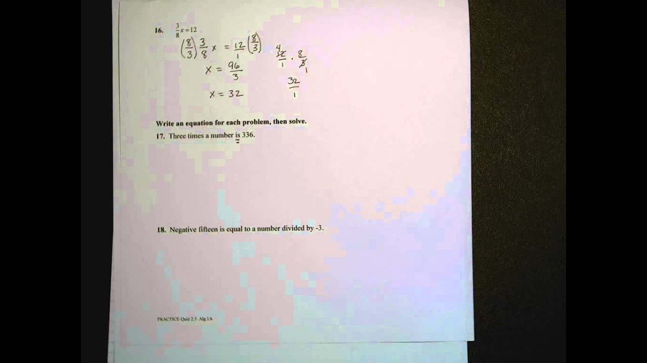 Problem 17 Translate and Solve Algebraic Equation - YouTube