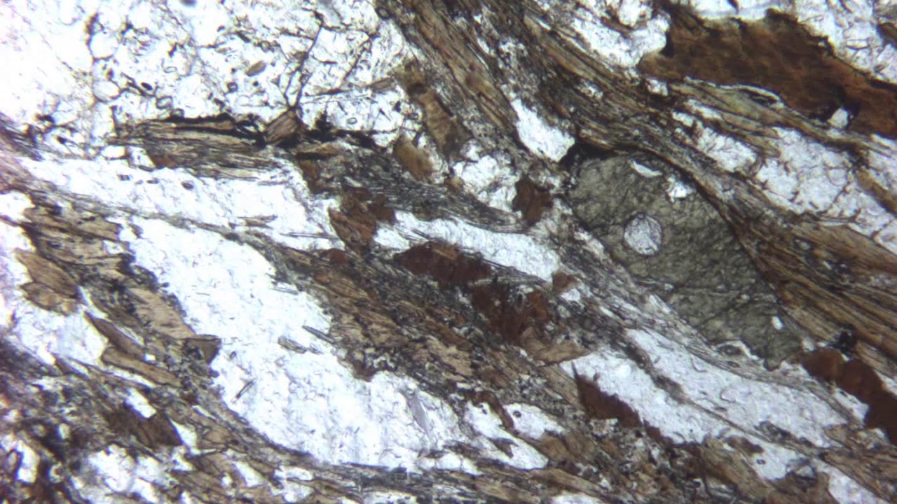 Micaschiste au microscope polarisant (LPNA) - YouTube