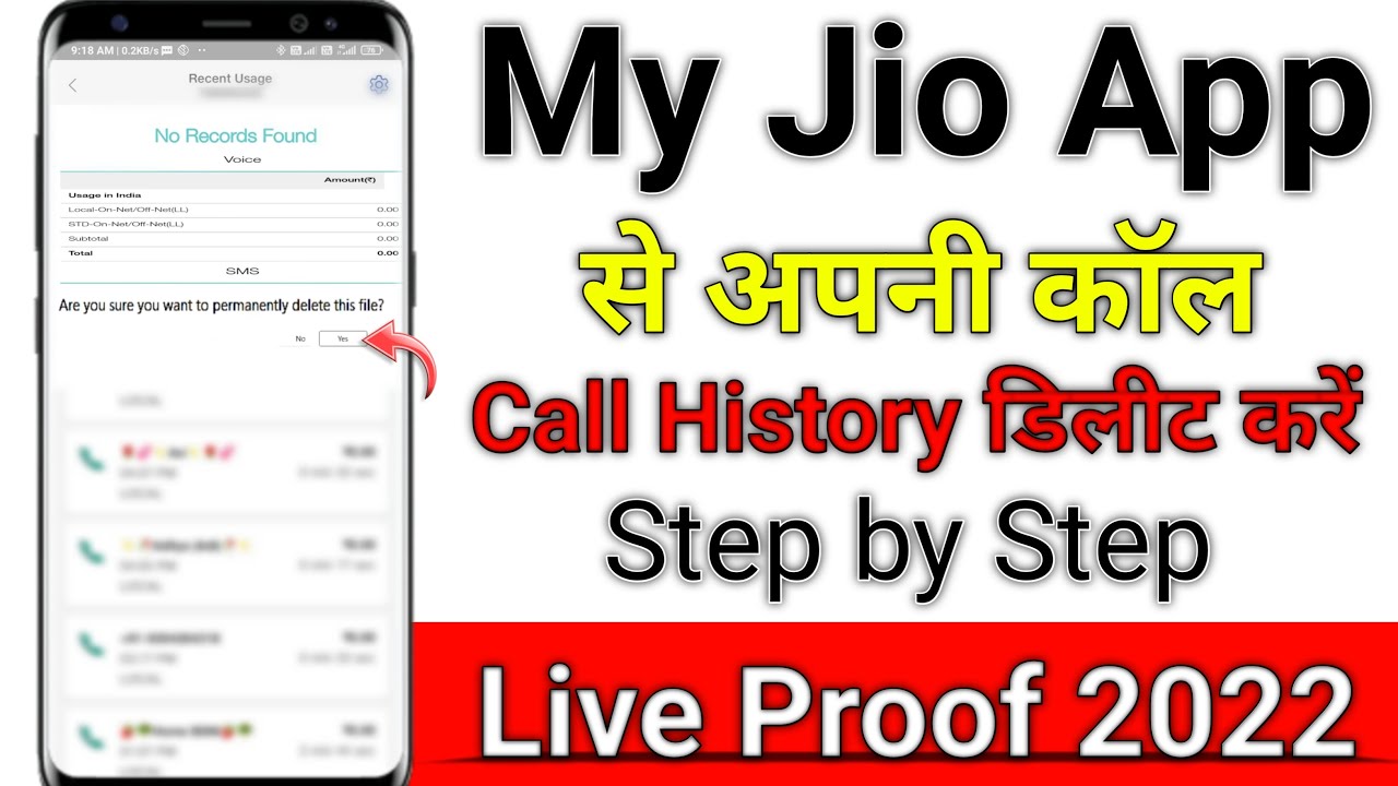 My Jio App Se Call History Kaise Delete kare | Jio Call History kaise ...